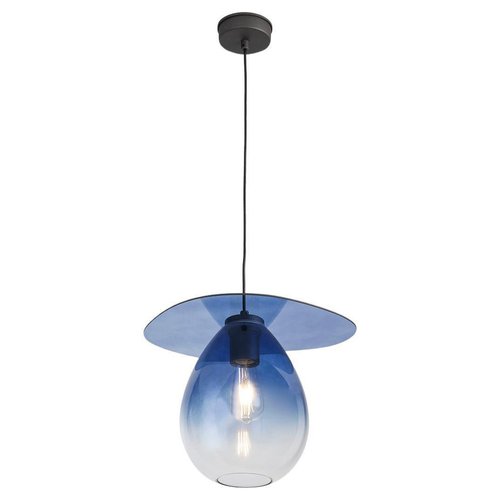 Blue Glass Ceiling Lamp by Thai Natura for sale at Pamono