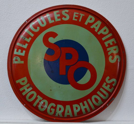 Advertising Sheet Metal Sign from SPO, 1950s for sale at Pamono