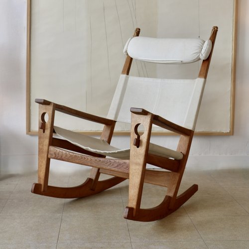 Keyhole Rocking Chair by Hans J. Wegner Denmark 1960s for sale at Pamono