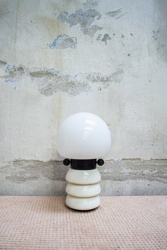 Vintage Table Lamp in Opaline Glass from Fratelli Faver, Italy, 1970s ...