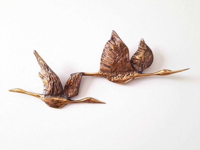 Yves Lohé, Bird Sculpture, anni '70, Bronzo in vendita su Pamono