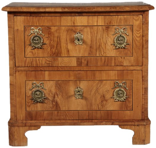 Small Baroque Chest of Drawers in Ash Veneer, 1780s for sale at Pamono