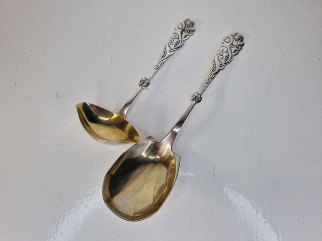 Danish Serving Spoons by Christian F. Heise, 1916, Set of 2 for sale at ...