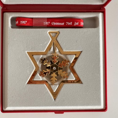 Snow Crystal Christmas Ornament from Georg Jensen, 1987 for sale at Pamono