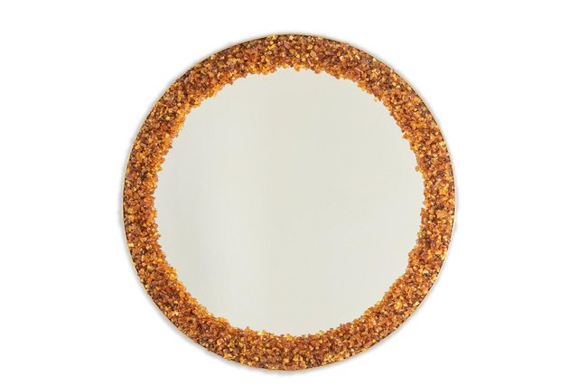 Circular Backlit Mirror in Amber for sale at Pamono