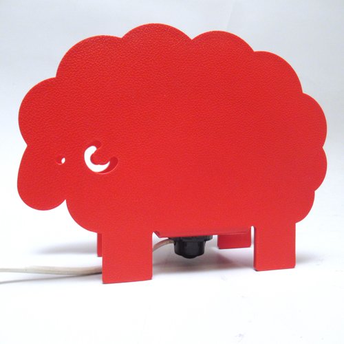 Vintage Italian Red Sheep Lamp, 1970 for sale at Pamono