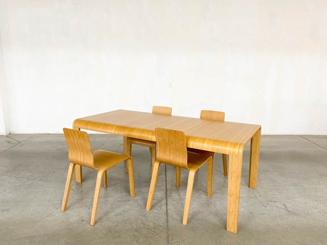 Bamboo Dining Set Table and Chairs by Henrik Tjaerby for Artek Studio ...