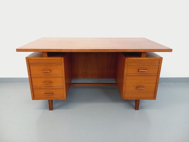 Vintage Scandinavian Teak Double-Face Desktop, 1960s for sale at Pamono