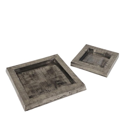 Large Square Aluminum Centerpieces, Set of 2 for sale at Pamono Large Square Aluminum Centerpieces, Set of 2 for sale at Pamono