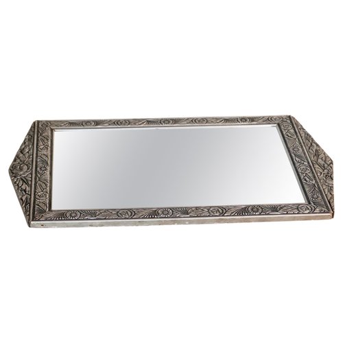 Wall Miror in Wood and Glass, France, 1970s for sale at Pamono