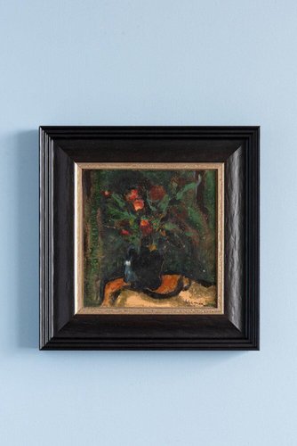 Paul Ackerman, The Red Bouquet, Oil Painting on Paper, Mid-20th Century ...