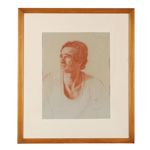 Claudio Bravo Camus, Figurative Drawing, Sanguine on Paper, Framed for ...