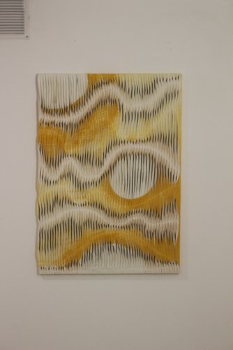 Textile Sculpture Painting with Wave and Relief Effect Using Yellow ...