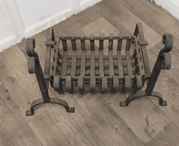 19th Century Inglenook Fire Grate with Andirons, Set of 3 for sale at ...