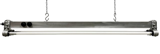 Industrial Polished Hanging Tube Light, 1970s for sale at Pamono