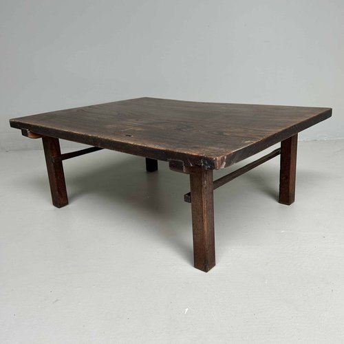 Taishō Period Minimalist Low Wooden Table, Japan, 1920s for sale at Pamono