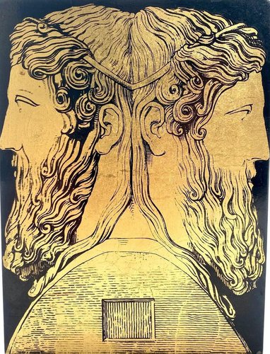 Metal Janus Two-Faced Bookend by Pietro Fornasetti, 1950s for sale at ...