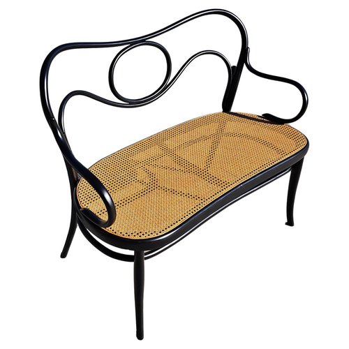 Wiener Secession Sofa aus Bugholz mit Sitz aus Schilfrohr, Thonet ...