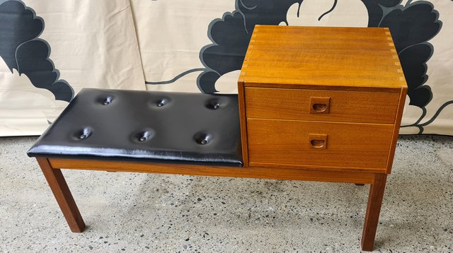 Hallway telephone table with seat store
