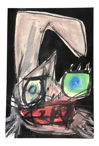 Robert Cooke, Mickey the Cat, 1970s, Pastel Drawing for sale at Pamono