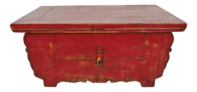 Vintage Red Low Ming Display Table for sale at Pamono
