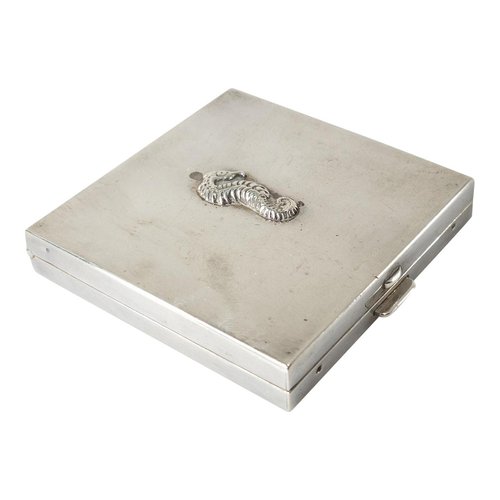 Mid-Century American Sterling Silver Makeup Compact with Seahorse for ...