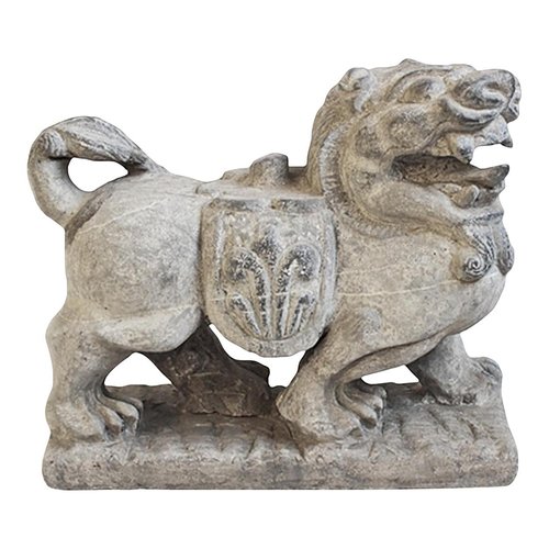Grey Stone Lion Statue for sale at Pamono