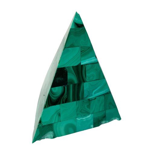 20th Century Decorative Malachite Stone Mineral Pyramid for sale at Pamono
