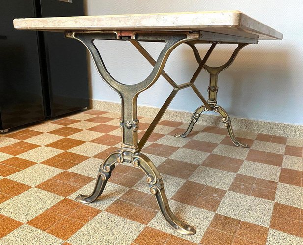 Golden Cast Iron Bistro Table for sale at Pamono