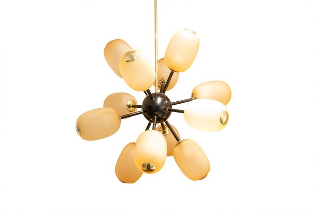 Sputnik Star Kronleuchter aus Messing und Glas bei Pamono kaufen