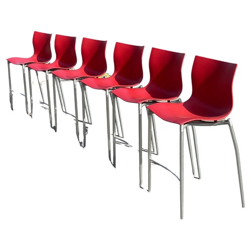 Italian Stackable Bar Stools attributed to Philippe Starck, 1999, Set ... Italian Stackable Bar Stools attributed to Philippe Starck, 1999, Set ...