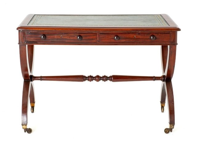 Regency Desk Mahogany X Frame Writing Table for sale at Pamono
