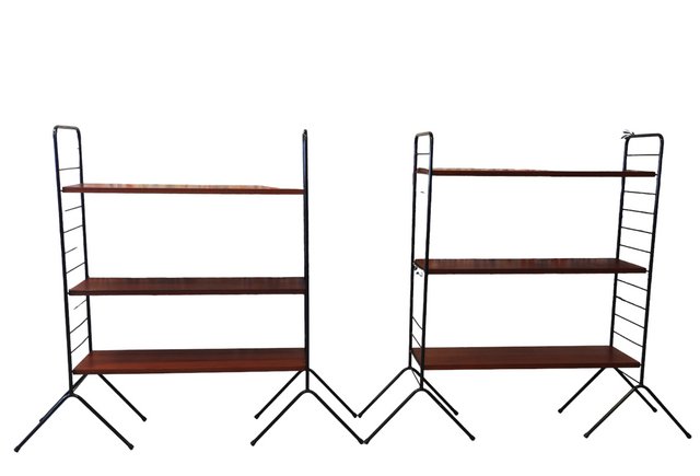 Freestanding Bookcase in Metal and Mahogany from Ikea, 1950s for sale ...