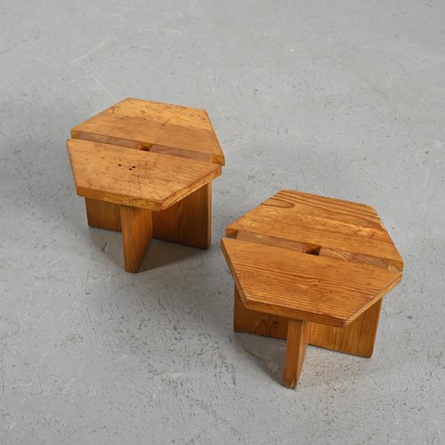 Low Stools by René Martin for Méribel France, 1970s, Set of 2 for sale ...