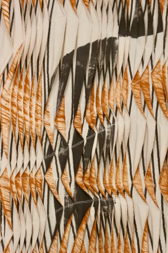 Textile Sculpture Painting with Wave and Relief Effect Using Blue ...