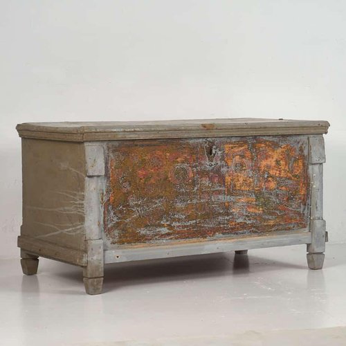 Antique Wood Storage Trunk, 1890s for sale at Pamono