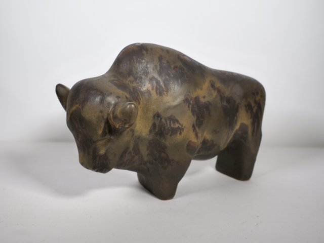 Ceramic Bison Figurine by Kurt Tschörner for Ruscha, 1960s for sale at ...