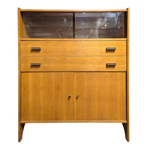 Vintage Oak Plaque Storage Unit for sale at Pamono