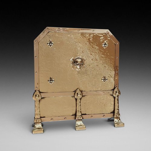 Arts and Crafts Brass Fire Screen, 1890s for sale at Pamono