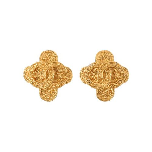 Cross Motif Dotted CC Mark Earrings from Chanel, 1994, Set of 2 for ...
