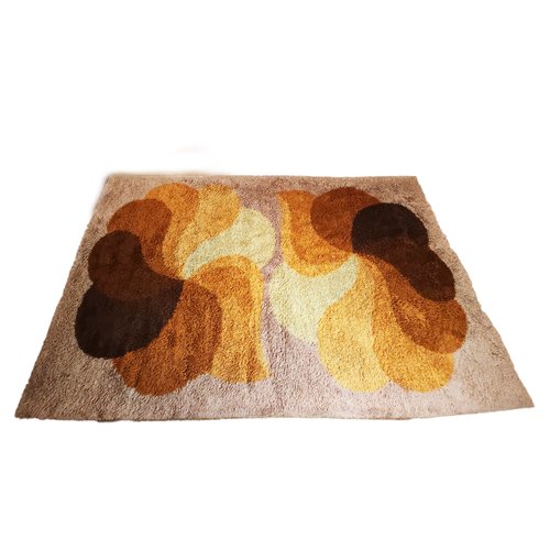 Large Space Age Rug in Wool, 1970s for sale at Pamono