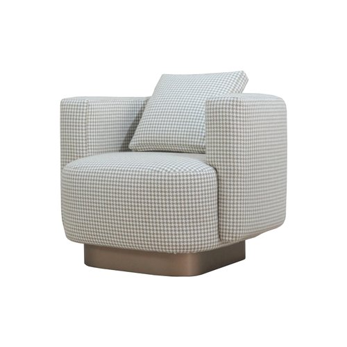 Italian Lounge Chair in Gingham Pattern Fabric from Kabinet for sale at ...