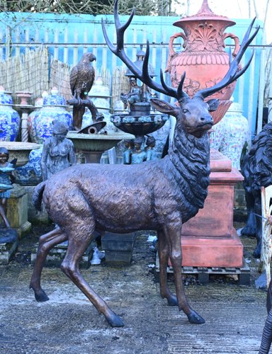 Large Bronze Stag Statue for sale at Pamono