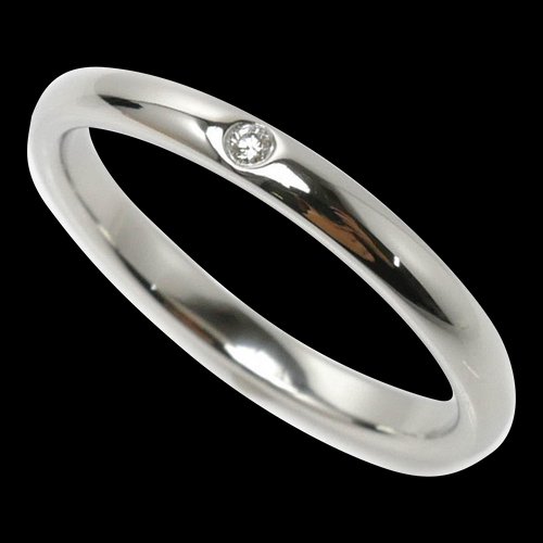 TIFFANY&Co. Pt950 Platinum Stacking Band 1P Diamond Ring 61981802 5.8g for sale at Pamono