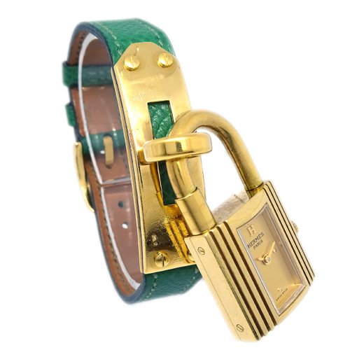 HERMES 1991 Kelly Watch Green Courchevel 130847 for sale at Pamono
