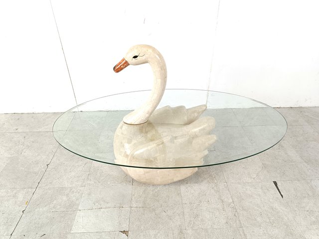 Vintage Tesselated Swan Coffee Table, 1980s for sale at Pamono