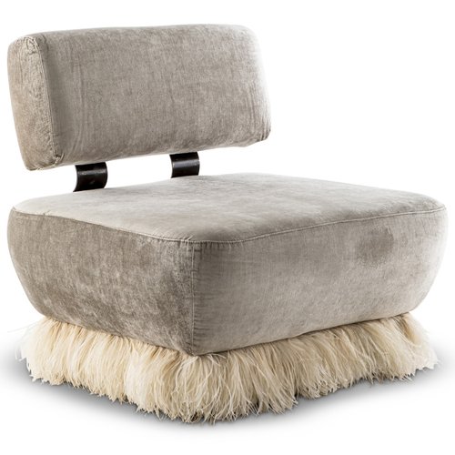 Brass and Cream Ostrich Feather Lounge Chair by Egg Designs for sale at ...