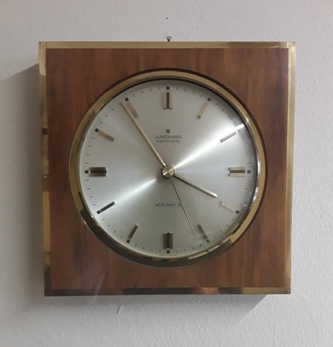 Vintage German Wall Clock Ato-Mat S from Junghans, 1960s for sale at Pamono