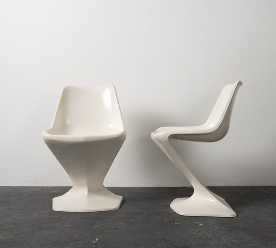 Set of Fiber Glass Chairs, 1960s for sale at Pamono