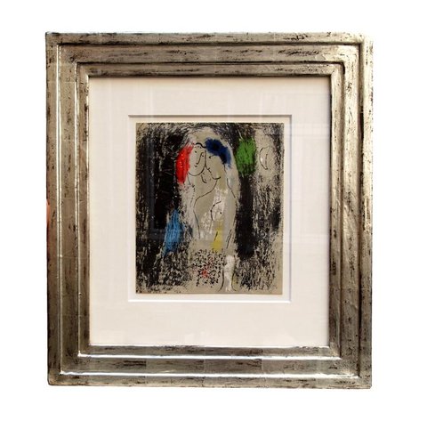 Marc Chagall The Lovers In Gray 20th Century Lithograph For Sale At